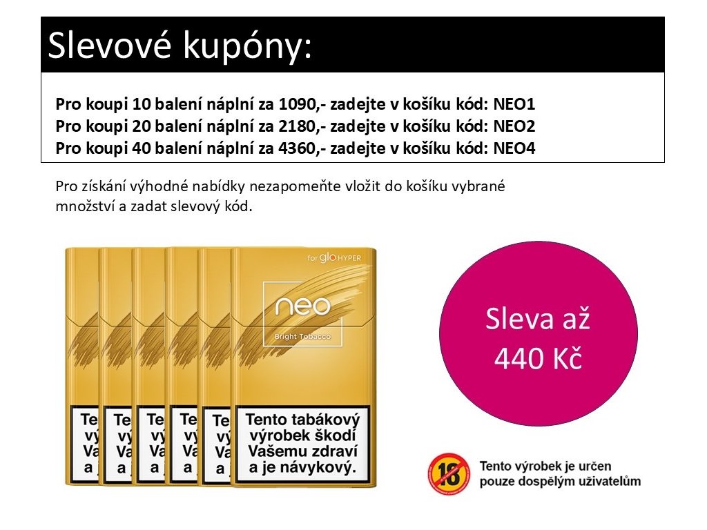 neo™ STICKS BRIGHT TOBACCO - Nicopods.cz